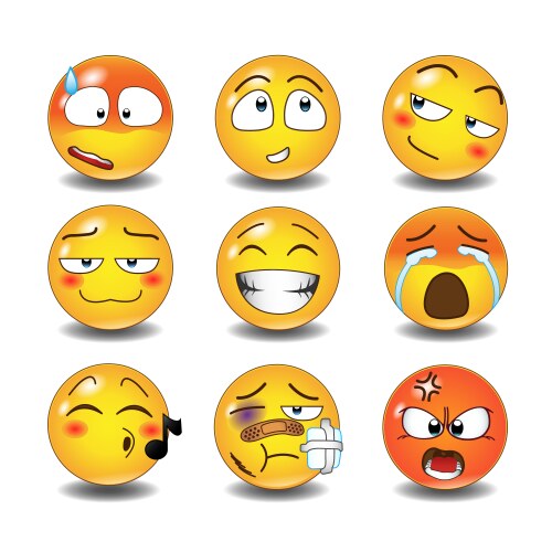 Set of emoticons Royalty Free Vector Image - VectorStock