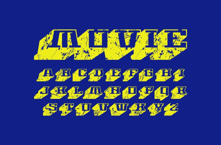 Decorative sans serif extra bulk font Royalty Free Vector