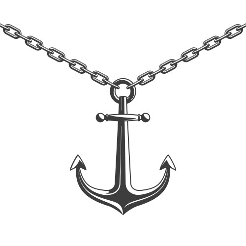 Anchor with circular rope Royalty Free Vector Image