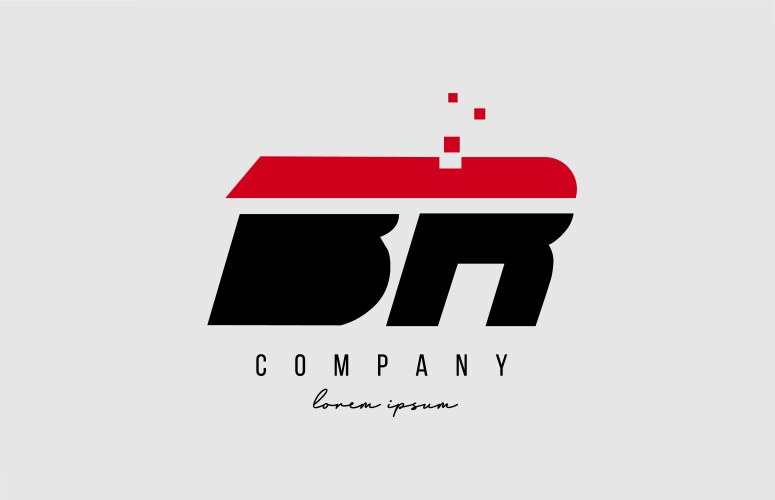 Red white black r alphabet letter logo Royalty Free Vector