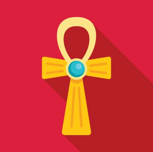 Black ankh cross icon representing eternal life Vector Image