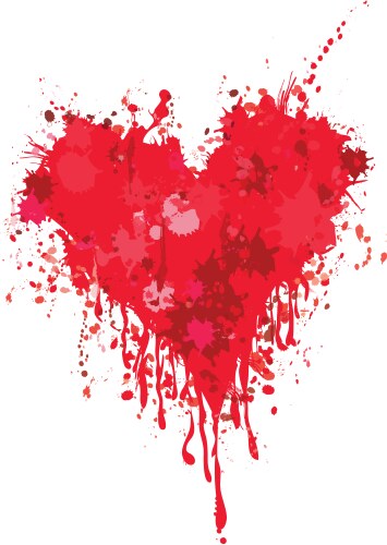 Paint splatter heart Royalty Free Vector Image