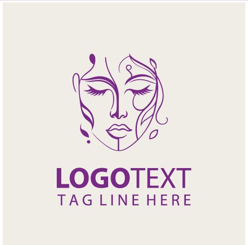 Lady face logo Royalty Free Vector Image - VectorStock