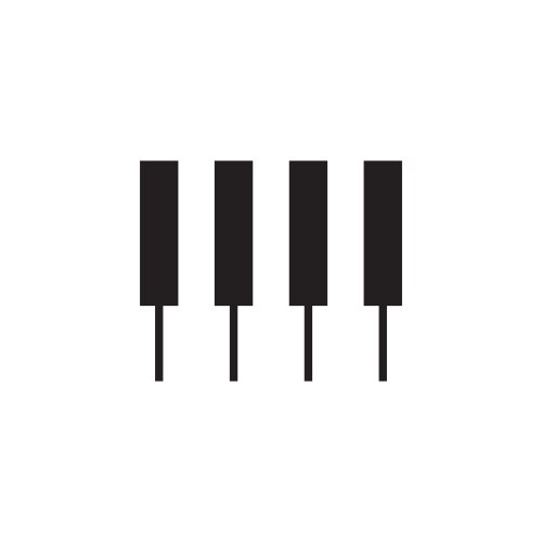 Minimalistic piano logo music sign Royalty Free Vector Image
