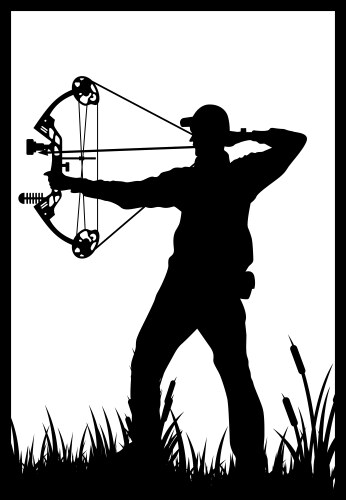 Bow archery hunter hunting logo Royalty Free Vector Image