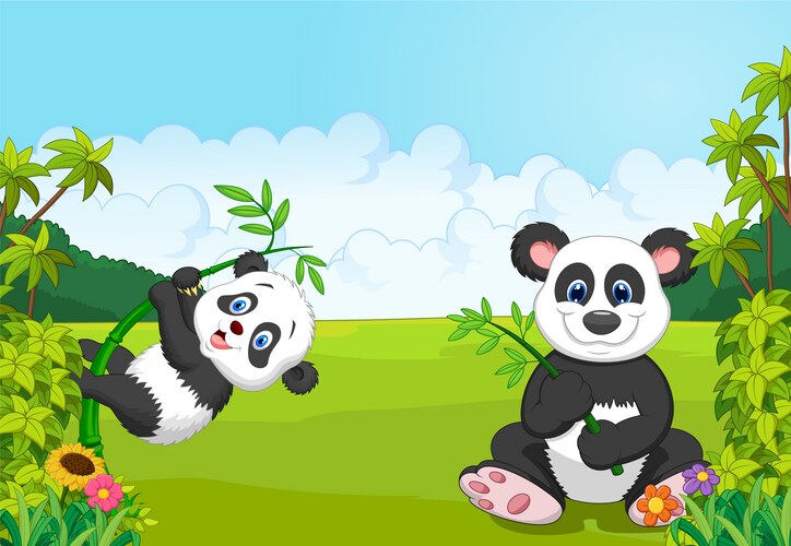 Cute Baby Panda with Ball – Royalty-Free Vector | VectorStock