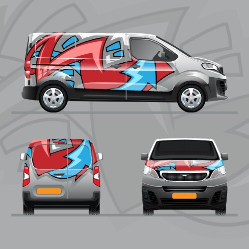 Van layout in graphics complete from all Vector Image
