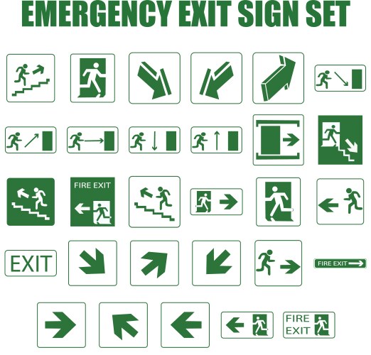 Emergency exit sign icon Royalty Free Vector Image