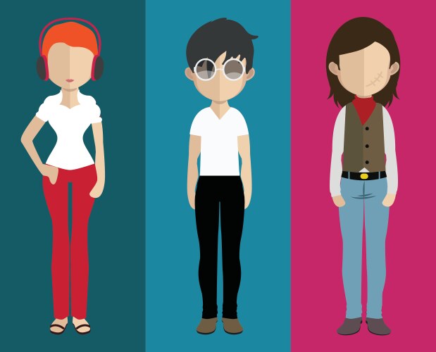 People avatar with full body and torso variations Vector Image