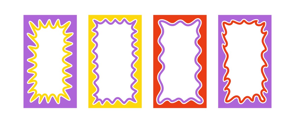 Cloudy wave curve edge frame wavy scalloped Vector Image