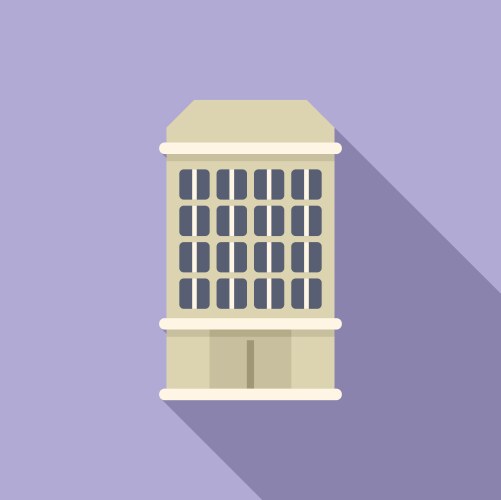 Office style building icon flat multistory Vector Image