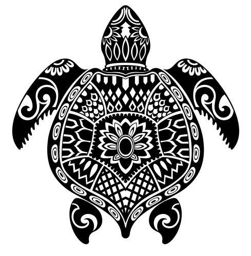 Tribal tattoo for aboriginal turtle shape Vector Image