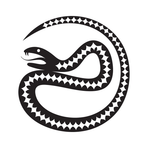 Gold snake in the shape of a circle Royalty Free Vector