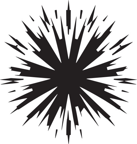 Explosion - black and white Royalty Free Vector Image