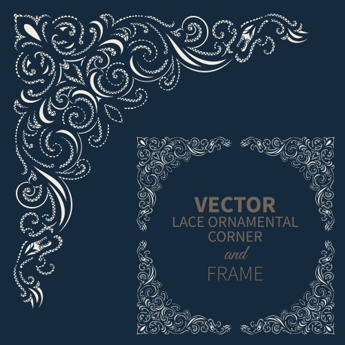 Ornamental corner frame Royalty Free Vector Image