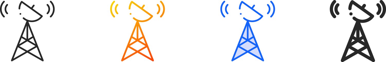 Bell tower iconthin linear gradient blue stroke Vector Image