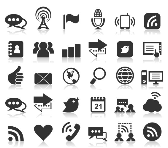Communication icon set 2 Royalty Free Vector Image