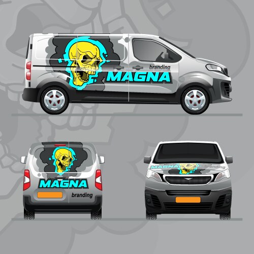 Tiger business minivan painted from all sides Vector Image