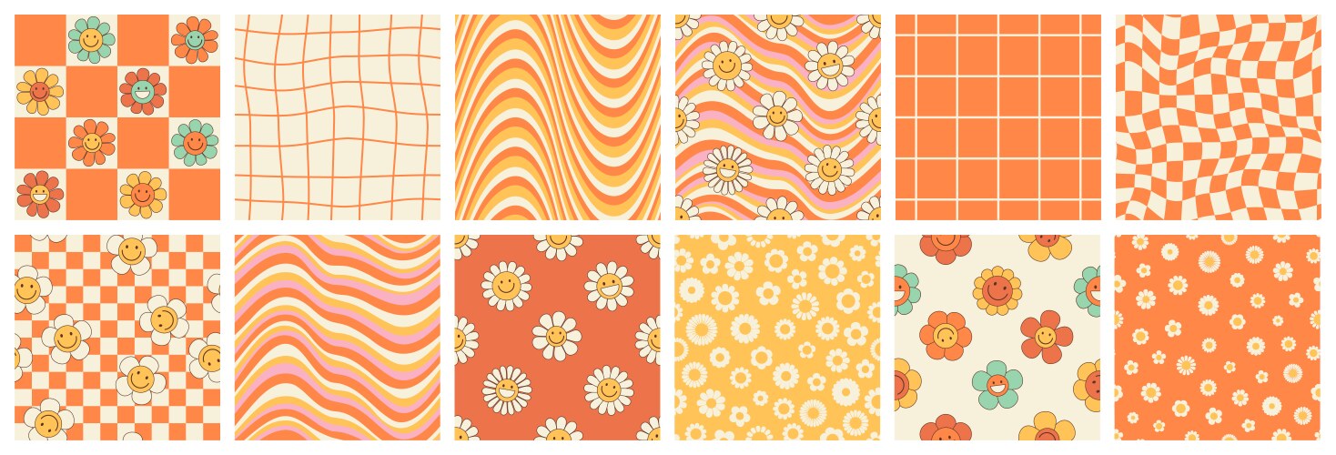 Retro patterns set Royalty Free Vector Image - VectorStock