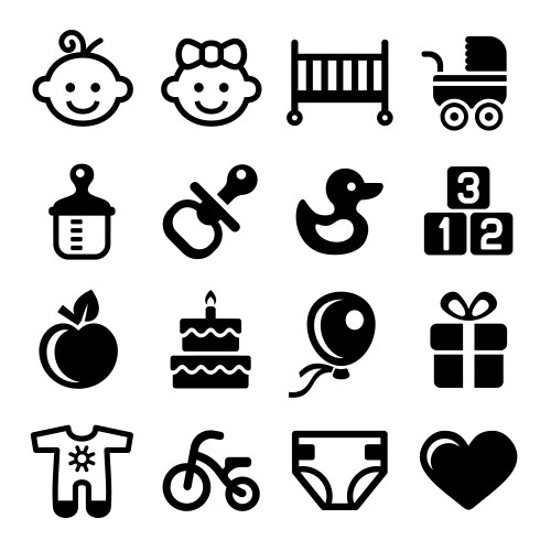 Baby icon set Royalty Free Vector Image - VectorStock