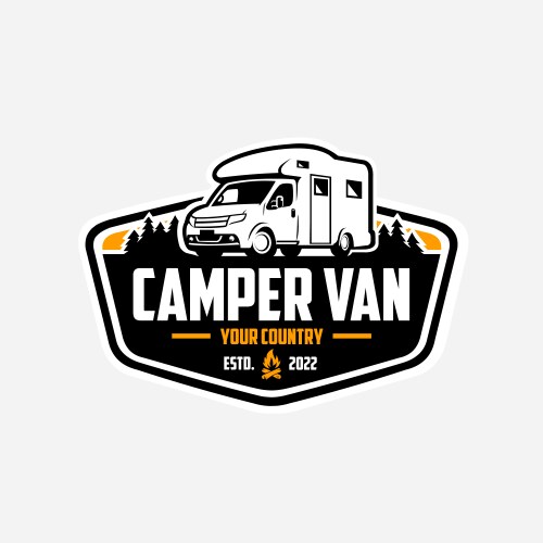 Combi van car vintage logo design Royalty Free Vector Image