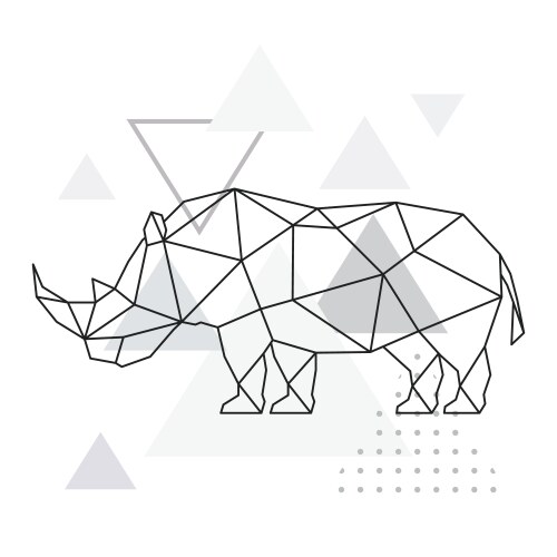 Polygonal rhino geometric poster Royalty Free Vector Image