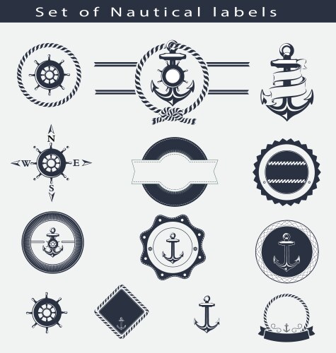 Vintage nautical labels set Royalty Free Vector Image