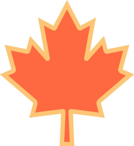 Maple leaf emblem icon Royalty Free Vector Image