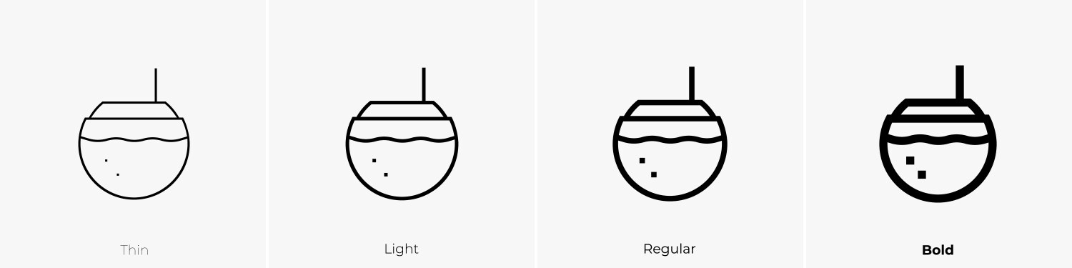 Coconut tree icon thin light regular and bold Vector Image