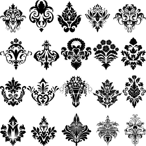Damask emblem set Royalty Free Vector Image - VectorStock