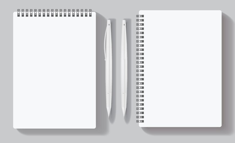 Notebook mockup empty copybook notebooks pages Vector Image