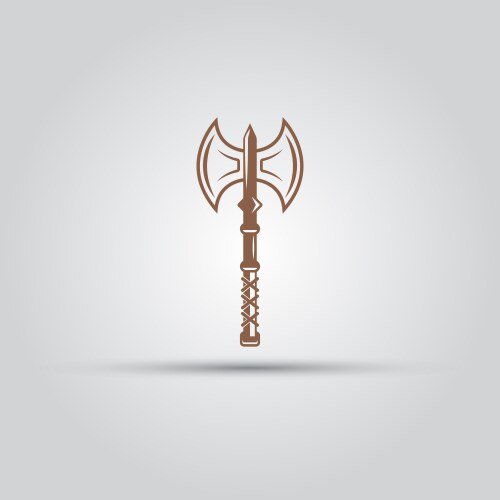 Two double-faced viking axes icon black color Vector Image