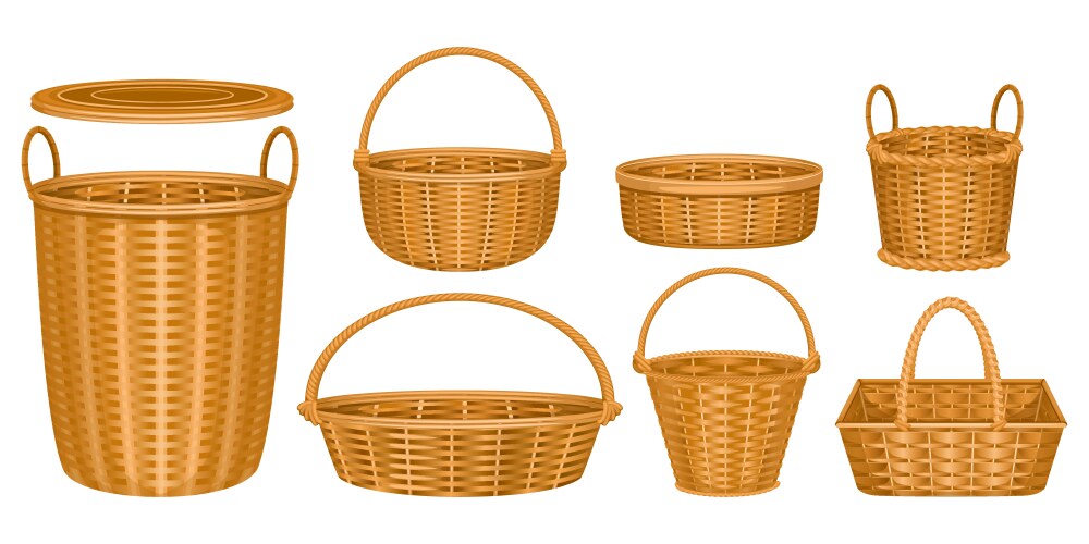 Wicker Baskets Vector Images (over 12,000)