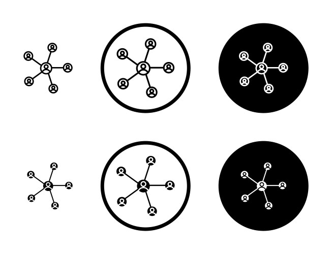 Chart connected icon set distribute network Vector Image
