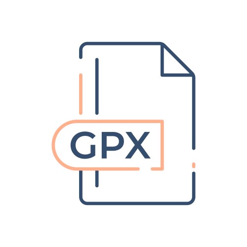 Gpx file format icon extension line Royalty Free Vector