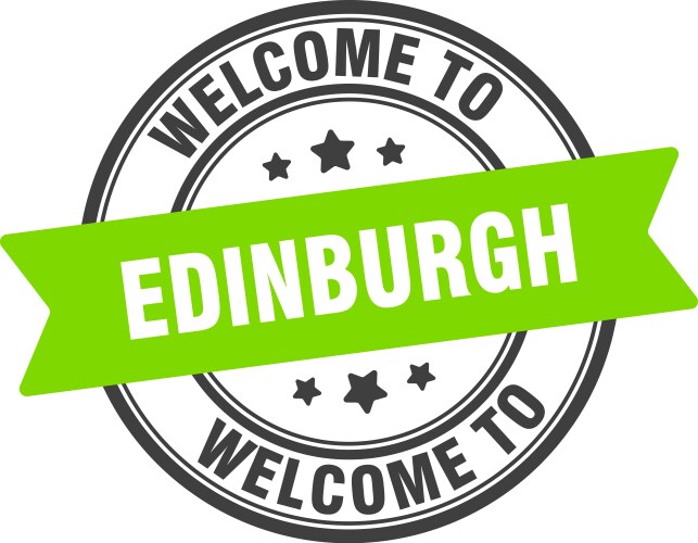 Welcome to edinburgh stamp round sign Royalty Free Vector