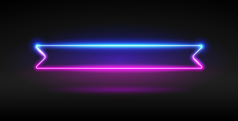 Glowing neon ribbon banner Royalty Free Vector Image