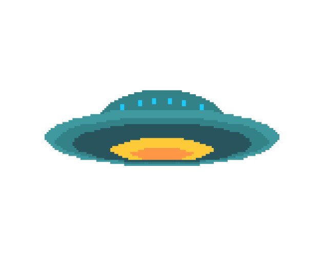 Ufo pixel art pixelated flying saucer isolated 8 Vector Image