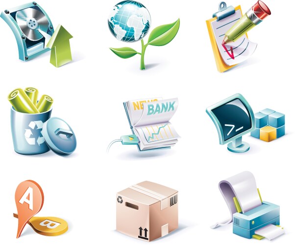 Cartoon icons Royalty Free Vector Image - VectorStock