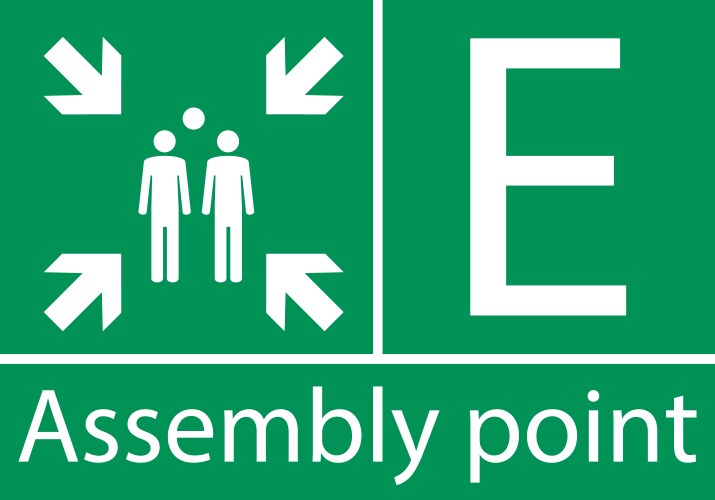 Emergency assembly point sign Vector Images & Graphics for Commercial ...