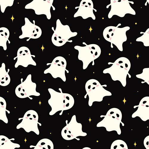 Halloween ghost seamless pattern Royalty Free Vector Image