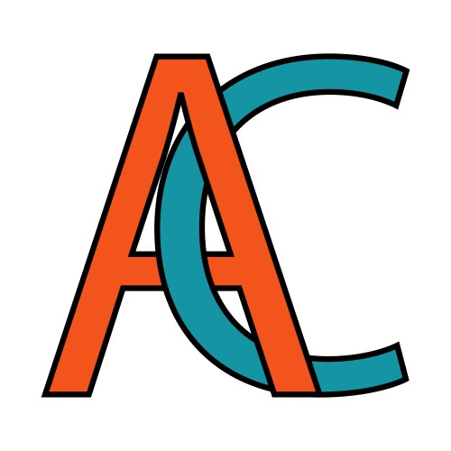 Logo ac icon sign two interlaced letters a c Vector Image
