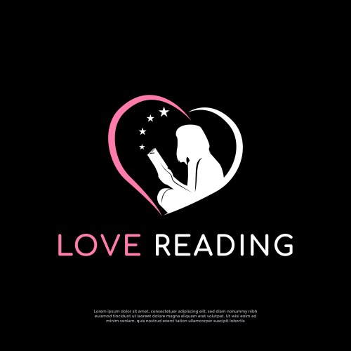 Reading book logo design inspiration Royalty Free Vector