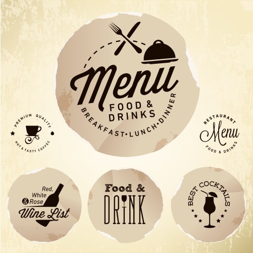 Vintage coffee menu icons and design elements Vector Image