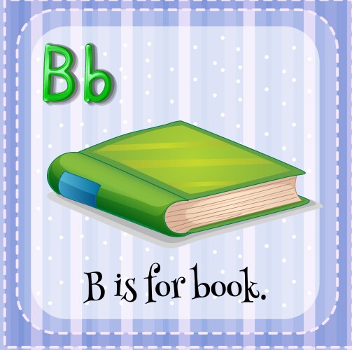 Flashcard b is for book Royalty Free Vector Image