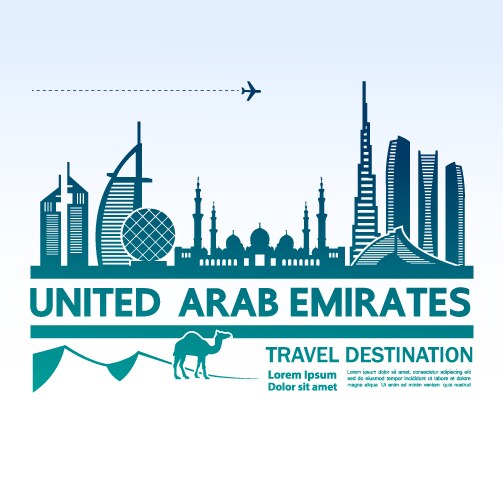 Uae united arab emirates flat icons design Vector Image
