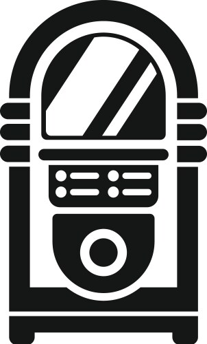 Vintage jukebox playing music in black and white Vector Image