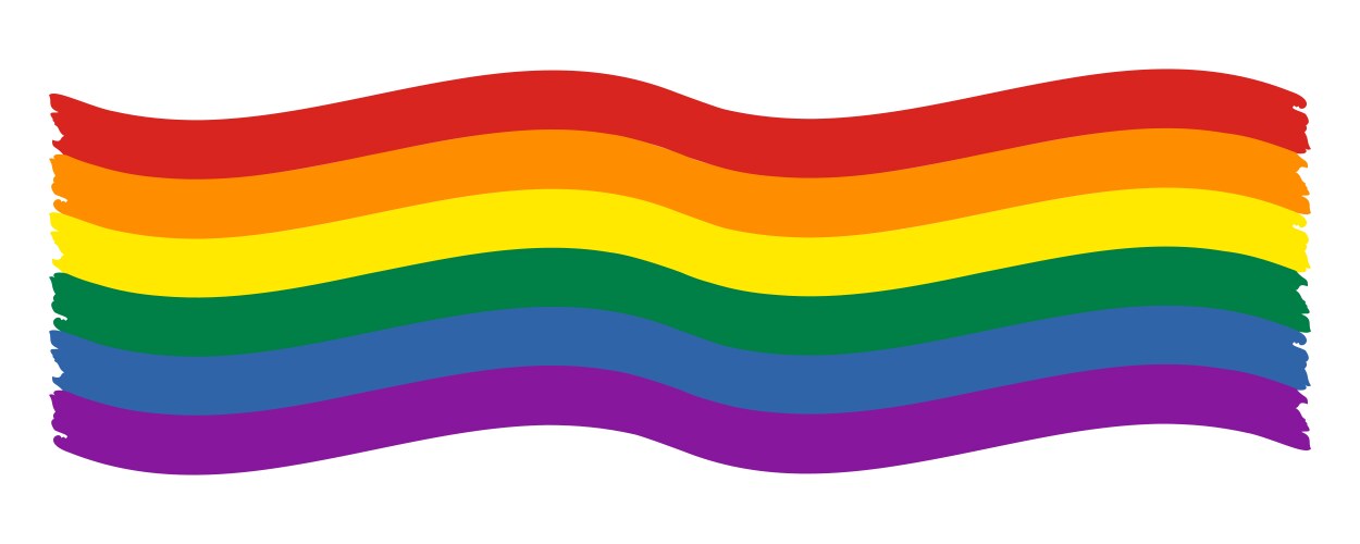 Waving ribbon pride flag rainbow lgbt symbol icon Vector Image