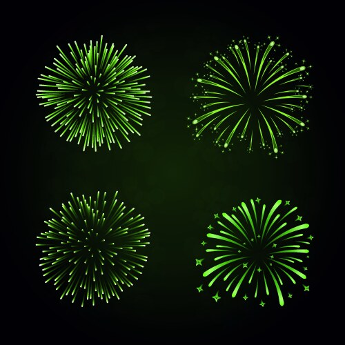 Brightly colorful fireworks and salute- isolated Vector Image
