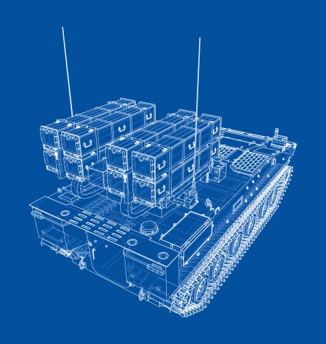 Military track missile system Royalty Free Vector Image